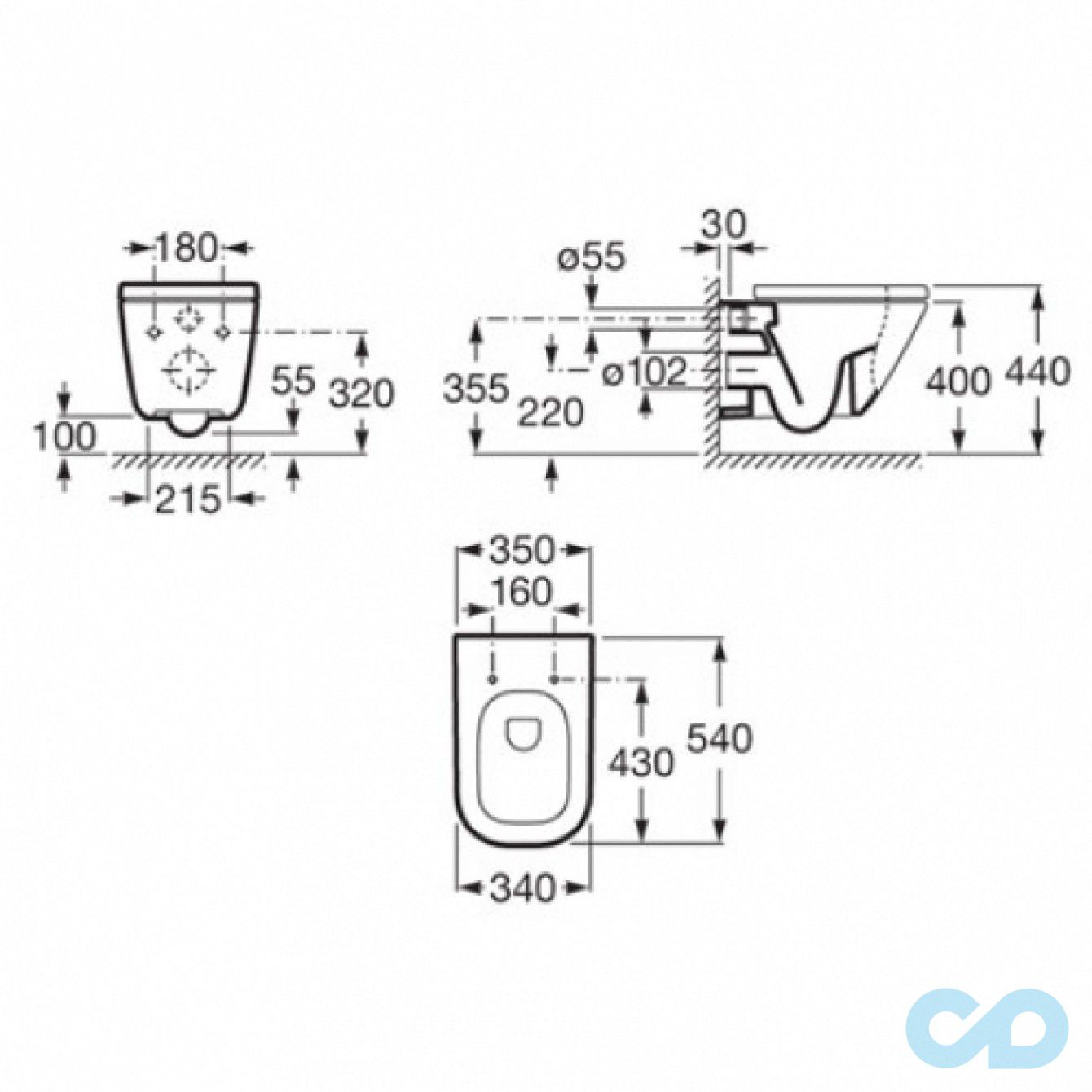 Унитаз подвесной Roca Gap Clean Rim А34647L000 купить за 6475.2 грн ...